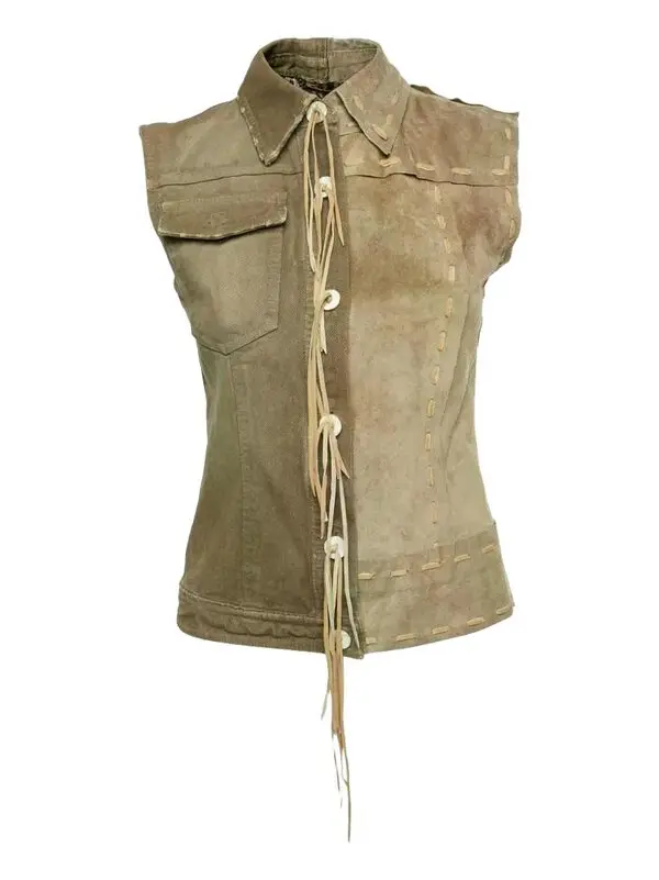 Dolce & Gabbana Sleeveless Fringe Vest - Neutrals