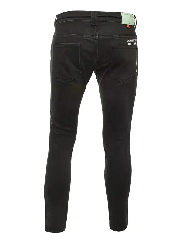 Off-White Logo Detail Slim Cut Jeans - Black