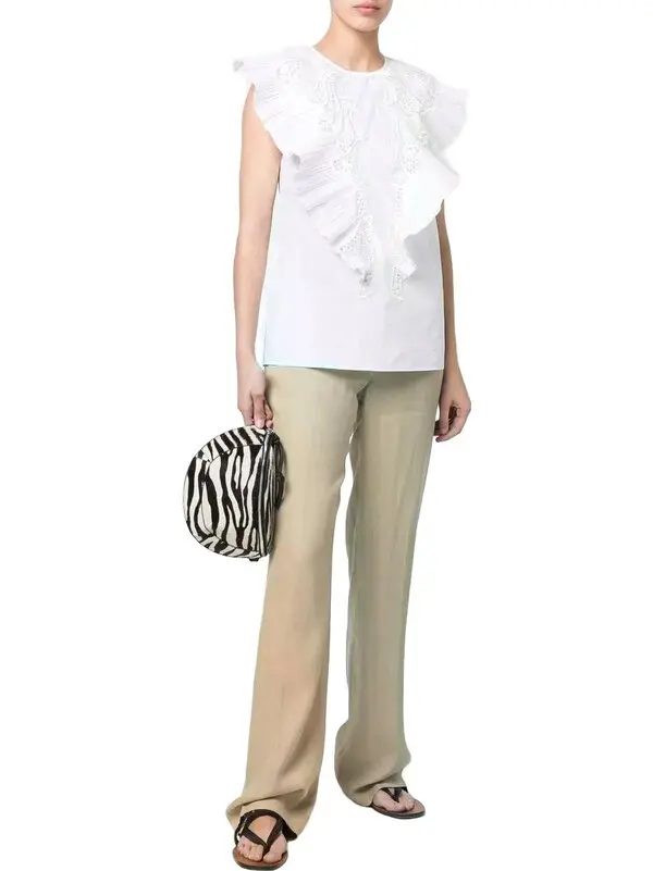 Alberta Ferretti Wide Leg Trousers - Neutrals