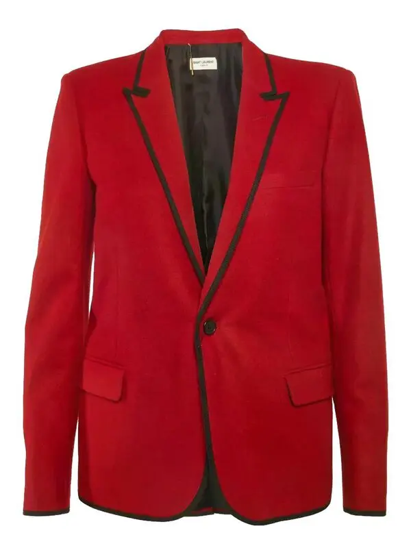 Saint Laurent Single-breasted Notched-lapel Blazer - Red