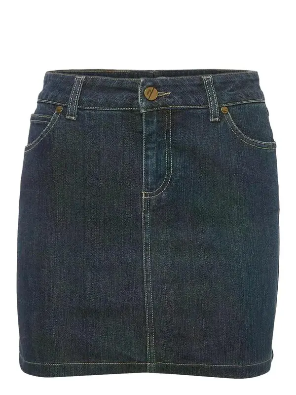 Gucci Logo-patch Denim Mini Skirt - Blue