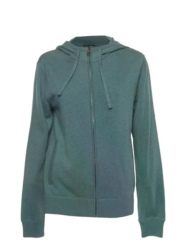 Dolce & Gabbana Zip-up Knit Hoodie - Green