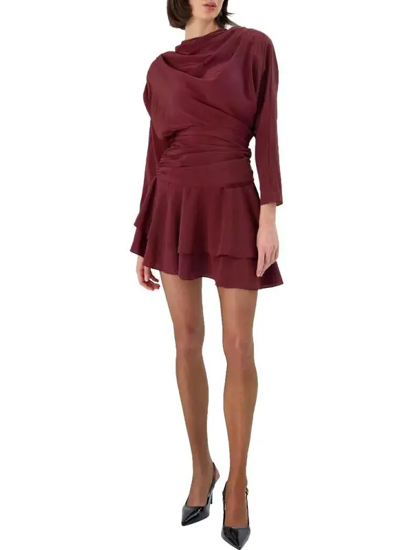 OCCLEUS Janis Draped Mini Dress - Red