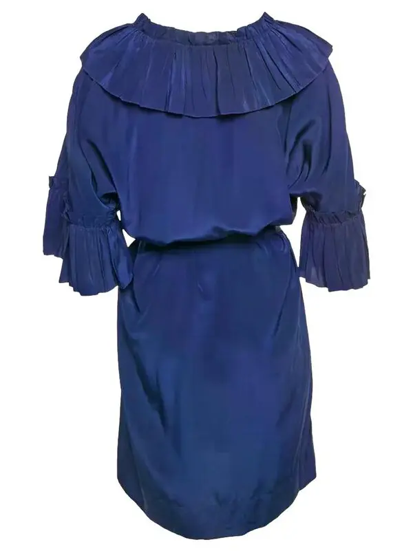 Stella McCartney Ruffled Belted Mini Dress - Blue