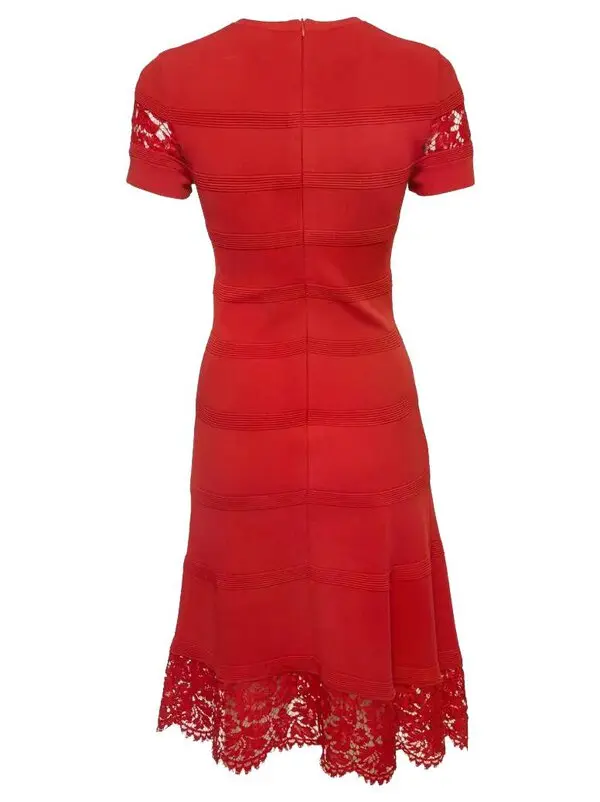 Valentino Garavani Lace-trim Mini Dress - Red