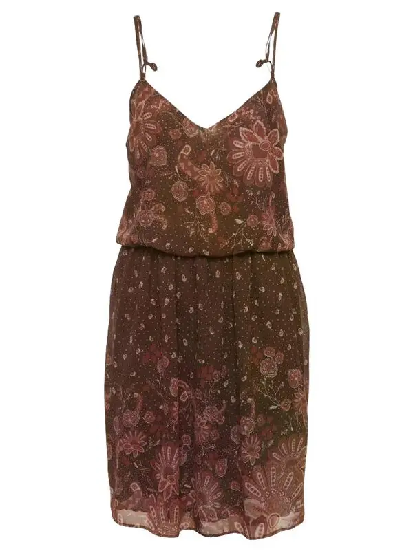 See By Chloé Paisley-print Chiffon Mini Dress - Brown