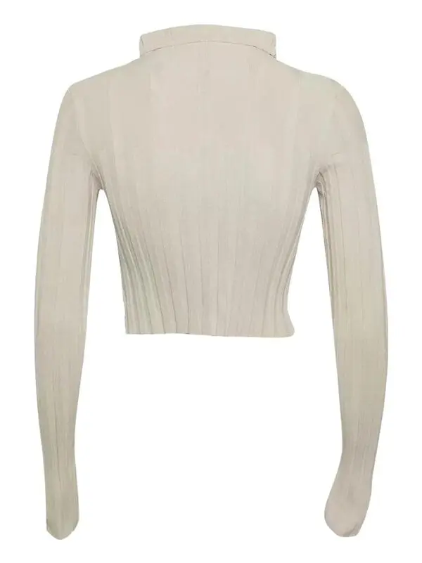 Jacquemus Le Cardigan Bando Rib-knit Cropped Cardigan - Neutrals