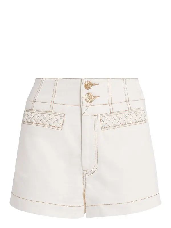 Zimmermann Roselight Denim Shorts - Ivory