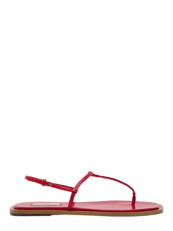 TOTEME T-strap Leather Sandals - Red