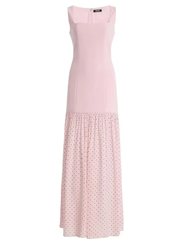 ROTATE BY BIRGER CHRISTENSEN Crepe Scoop-neck Maxi Dress - Pink