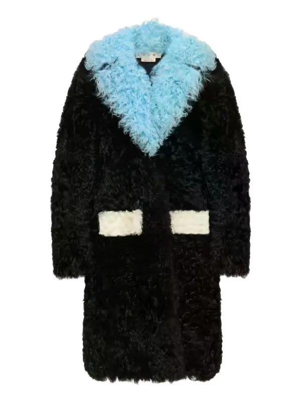 Marni Shearling Single-breasted Coat - Black
