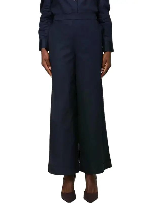 Max Mara Cropped Wide-leg Trousers - Blue