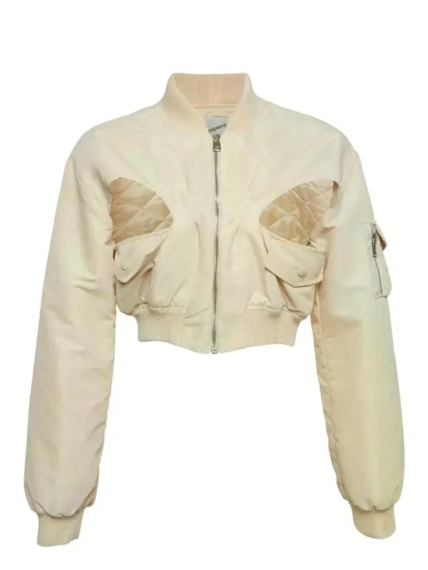 Coperni Cut-out Cropped Jacket - Neutrals
