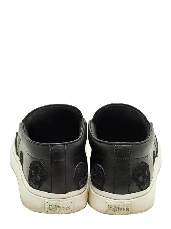 Alexander McQueen Skull Leather Slip-on Sneakers - Black