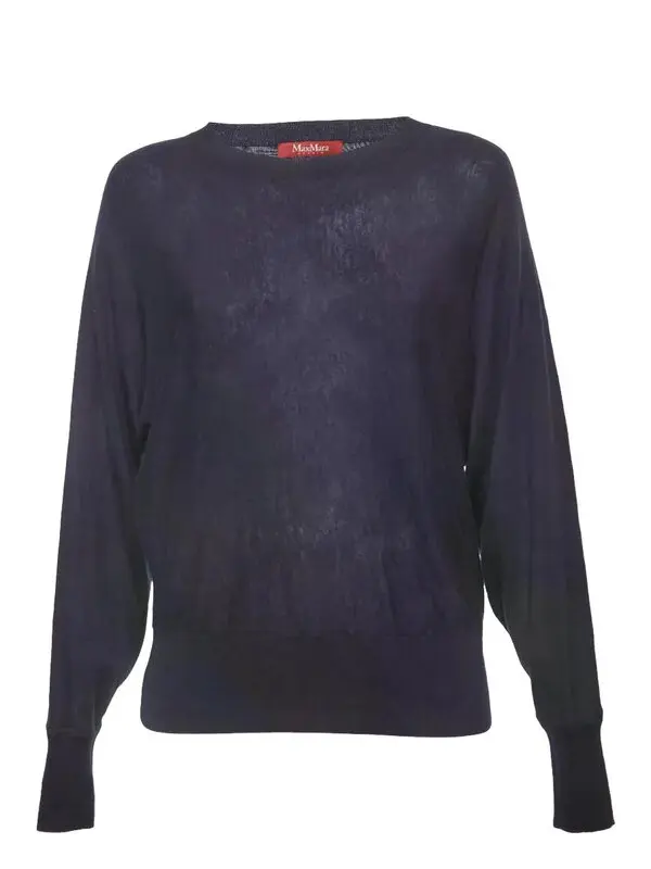 Max Mara Crew Neck Long Sleeve Sweater - Blue