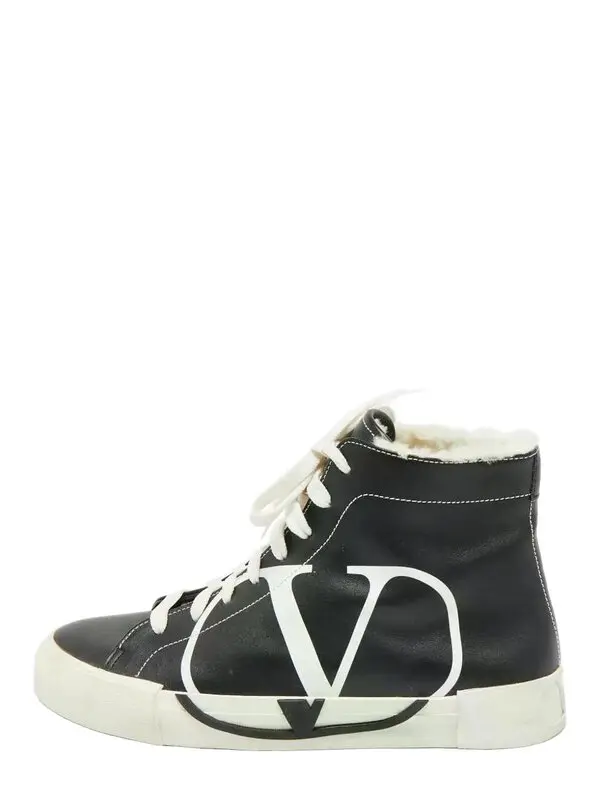 Valentino Garavani Vlogo Signature High-top Lace-up Sneakers - Black