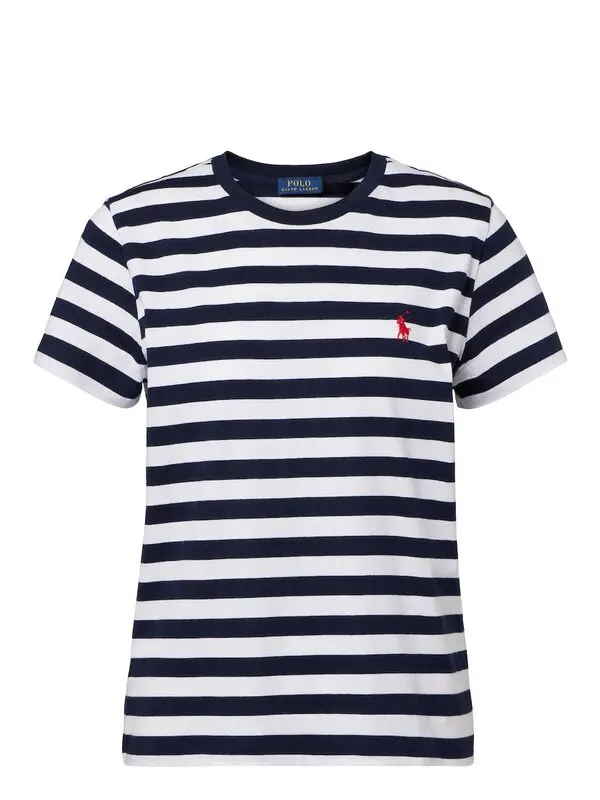Polo Ralph Lauren Striped Cotton Crewneck T-shirt - Blue