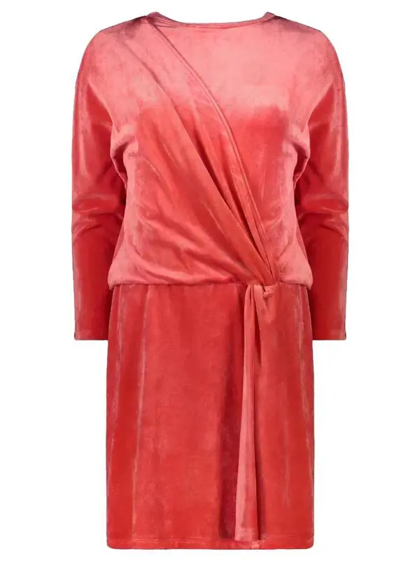 Alberta Ferretti Velvet Draped Mini Dress - Red