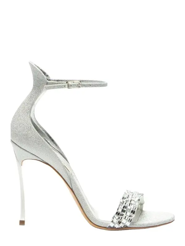 Casadei Blade Crystal-embellished Sandals - Silver
