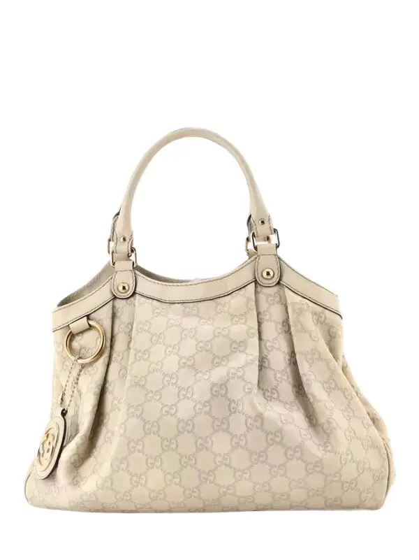 Gucci Sukey Ssima Leather Medium Tote Bag - Neutrals