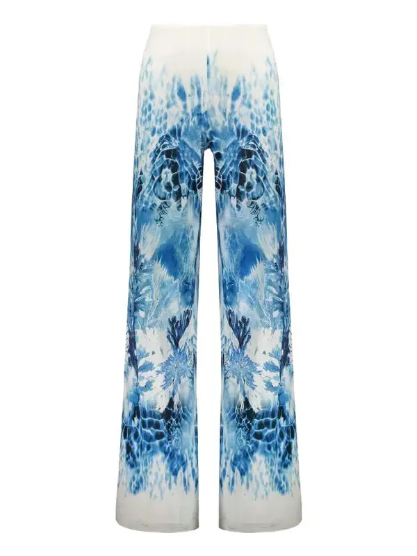 Alberta Ferretti Graphic Print Trousers - Blue