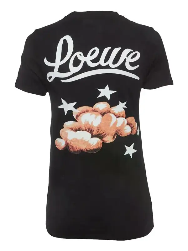 Loewe Graphic Print Cotton T-shirt - Black