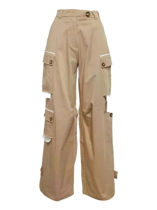SAGAZA Leandro Buttoned Cargo Trousers - Neutrals