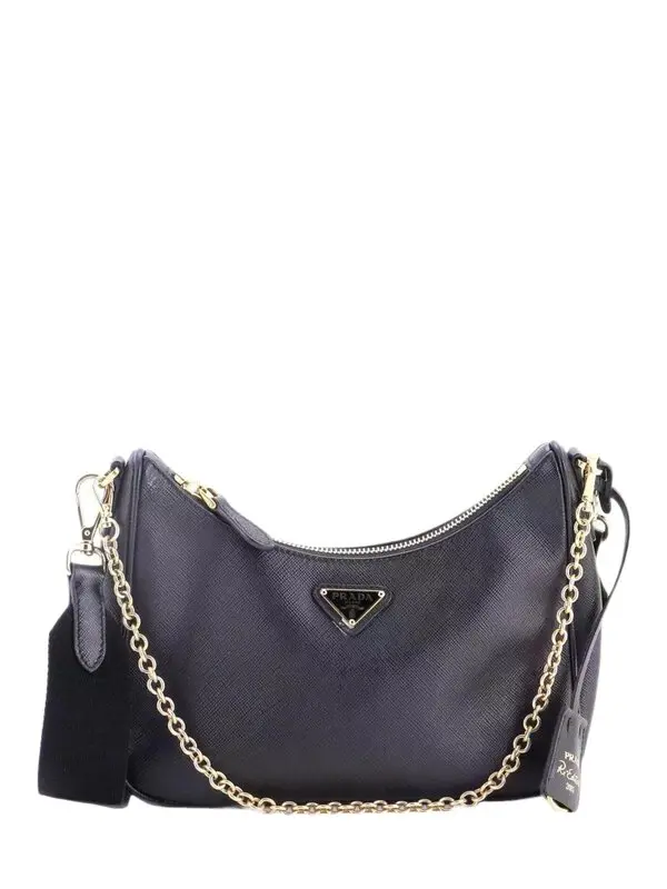 Prada Re-edition 2005 Saffiano Leather Shoulder Bag - Black