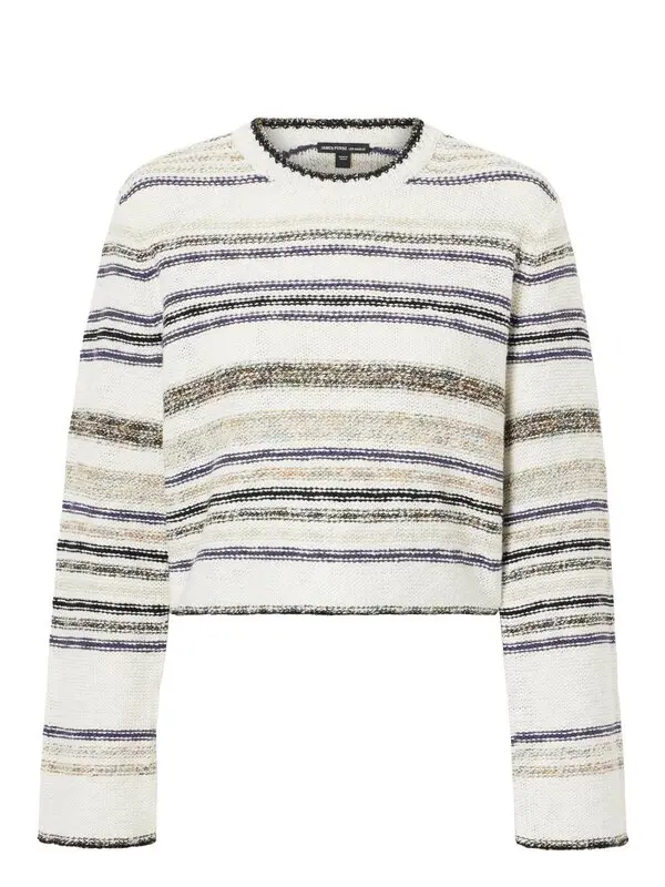 JAMES PERSE Striped Knitted Cotton-blend Sweater - Multi