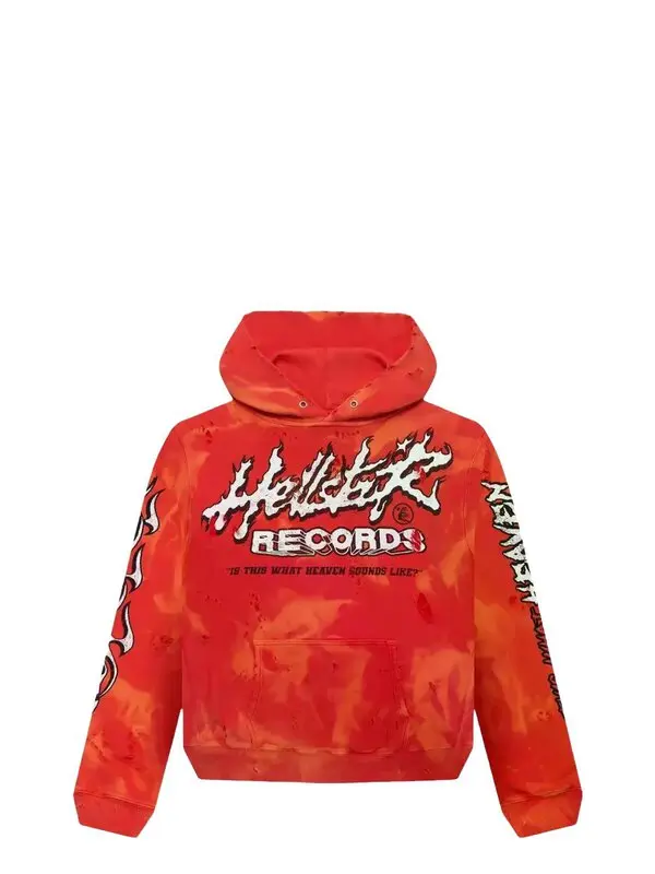 HELLSTAR Distressed Graphic Hoodie - Red