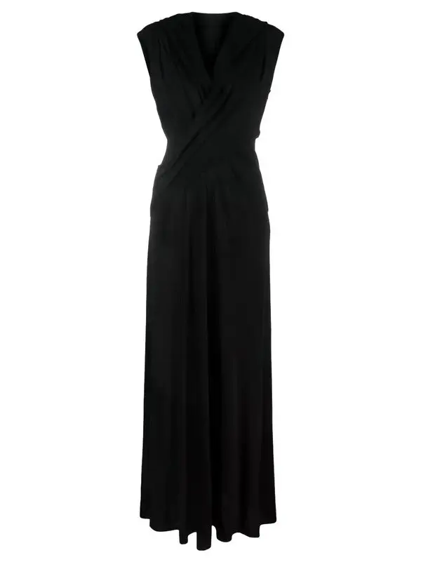 Alberta Ferretti V-neck Maxi Dress - Black