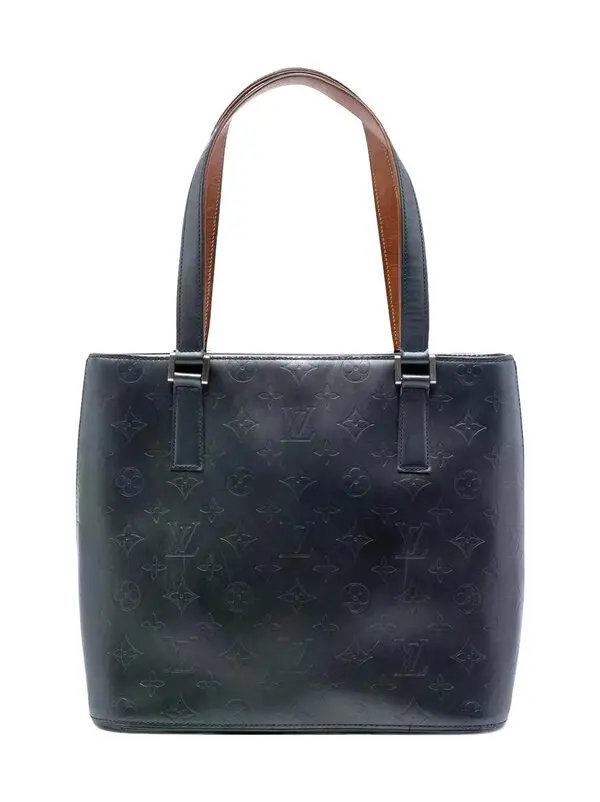 LOUIS VUITTON Monogram Mat Stockton Tote Bag - Blue