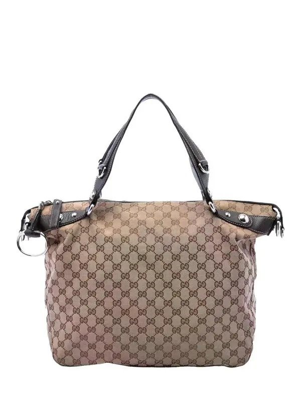 Gucci Gg Canvas Icon Bit Satchel - Neutrals