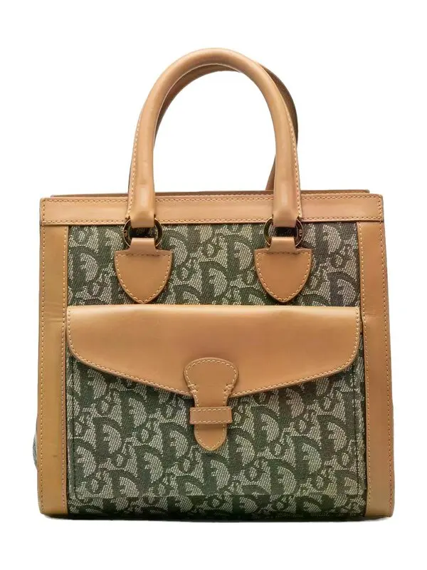 Dior 2002 Diorissimo Trotter Canvas Pocket Tote Bag - Green