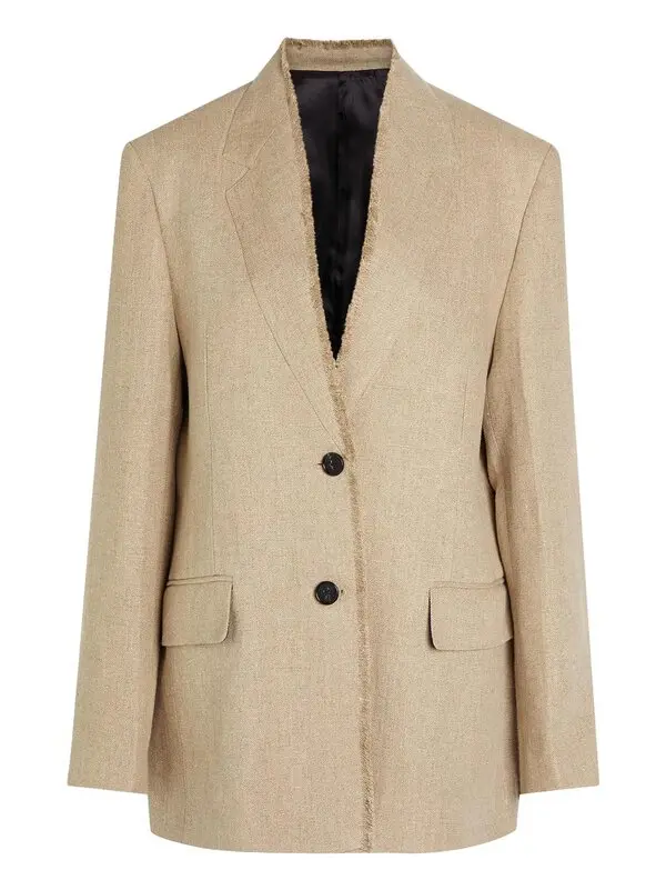 TOTEME Frayed Linen Jacket - Beige