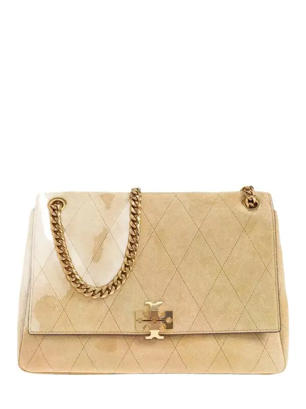 Tory Burch Quilted Suede Tote Bag - Neutrals