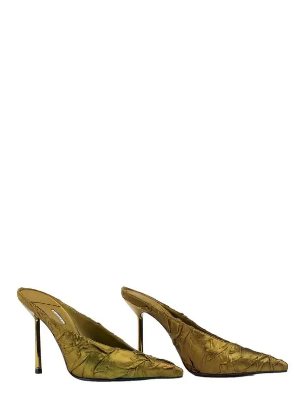 LE SILLA Crushed Effect Pointed Toe Stiletto Pumps - Green