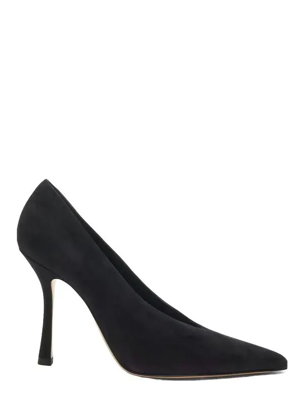 Casadei Nina Asymmetrical Suede Pointed-toe Pumps - Black