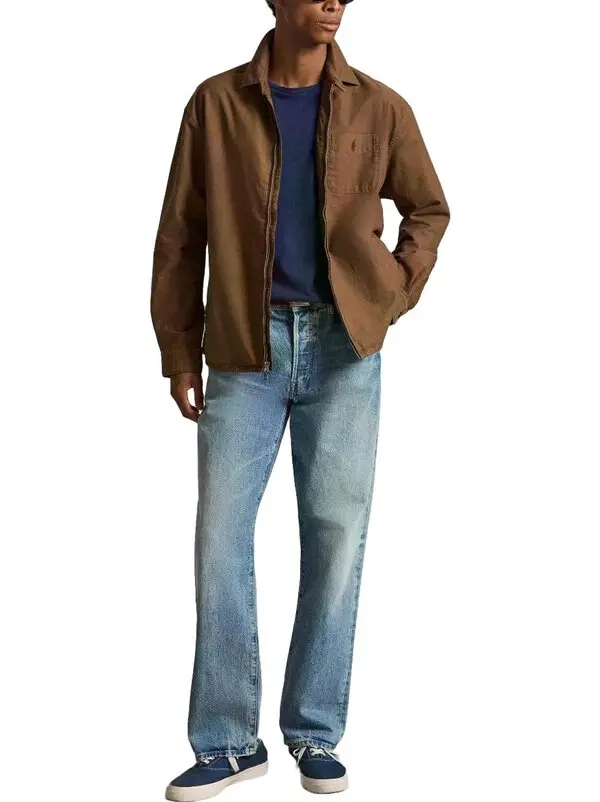 Polo Ralph Lauren Embroidered Pony Zip-up Shirt Jacket - Brown