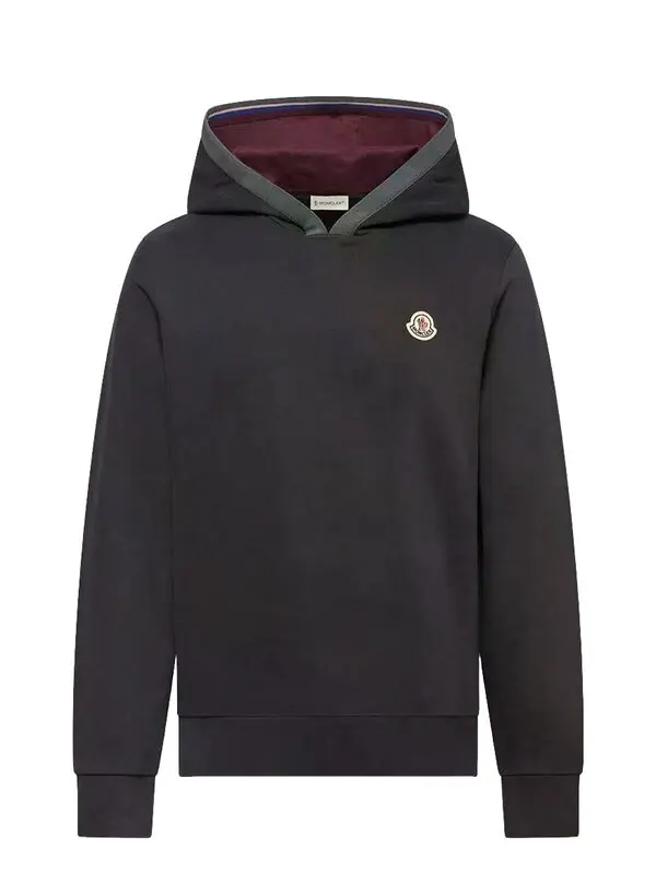 Moncler Logo Patch Hoodie - Blue