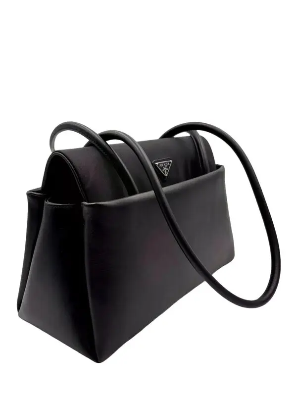Prada Logo-plaque Shoulder Bag - Black