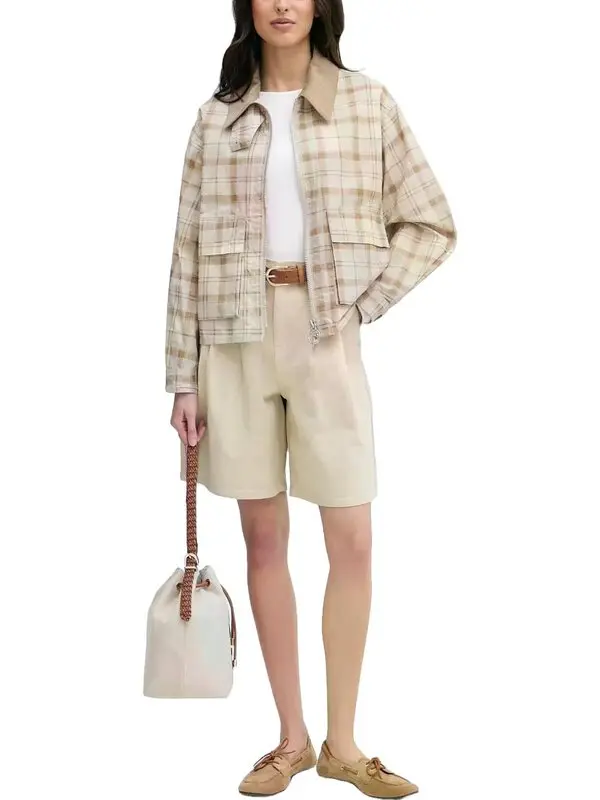 Barbour Myshall Cropped Checked Jacket - Neutrals