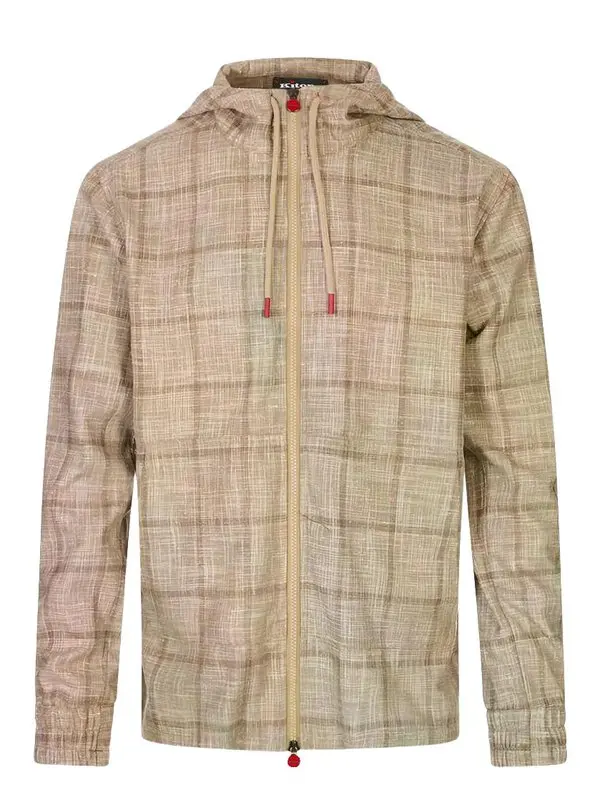 Kiton Check Zip-up Jacket - Neutrals