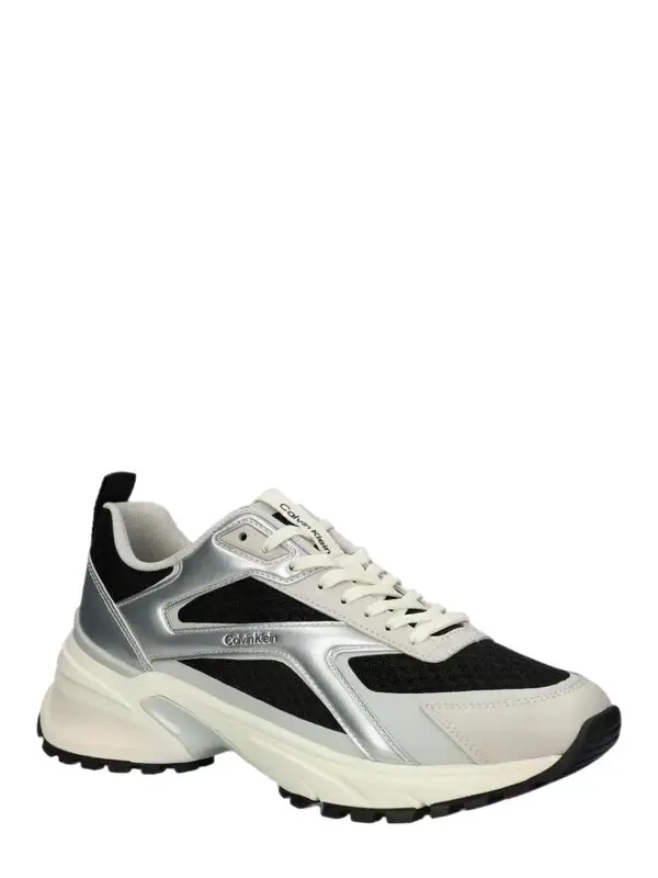 Calvin Klein Panelled Metallic Effect Sneakers - Black