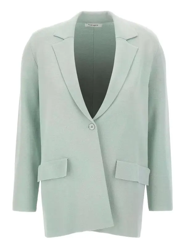 KANGRA Single-breasted Milano-stitch Blazer - Blue