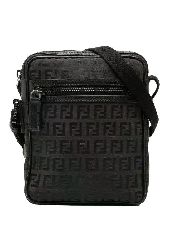 Fendi Zucchino Canvas Crossbody Bag - Brown