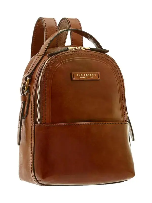 THE BRIDGE Pearldistrict Logo-plaque Leather Backpack - Brown