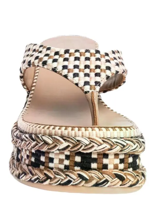 AMAMBAIH Ramona Woven Platform Sandals - Neutrals
