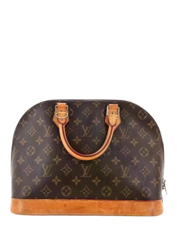 LOUIS VUITTON Alma Handbag Monogram Canvas Satchel - Brown