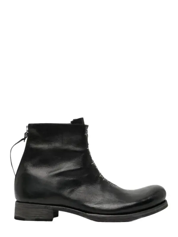 MA+ Staple Detail Back-zip Boots - Black